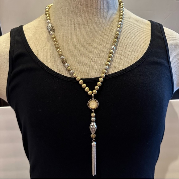 Lucky Brand | Jewelry | Lucky Brand Necklace Gold Silver Ball Beaded ...